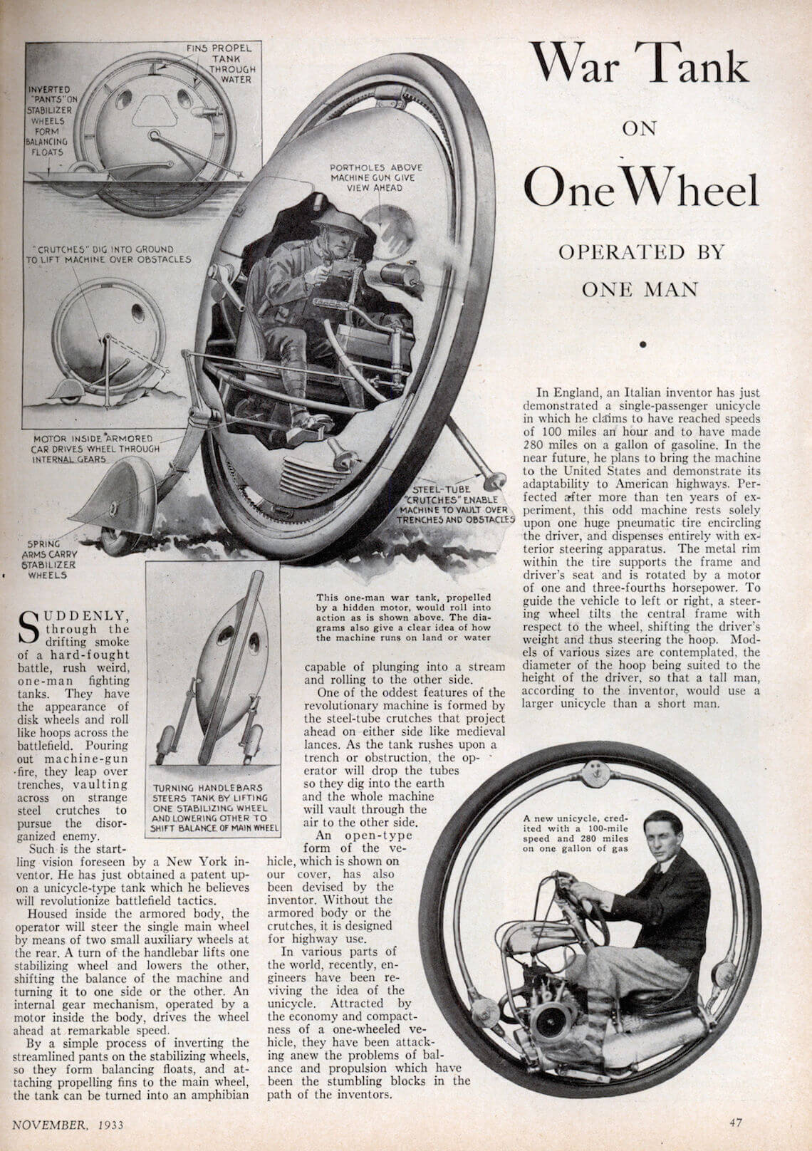 Early Monowheels | McLean Monocycle